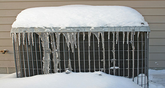 Ice On Hvac Unit In Winter | Gas Furnace